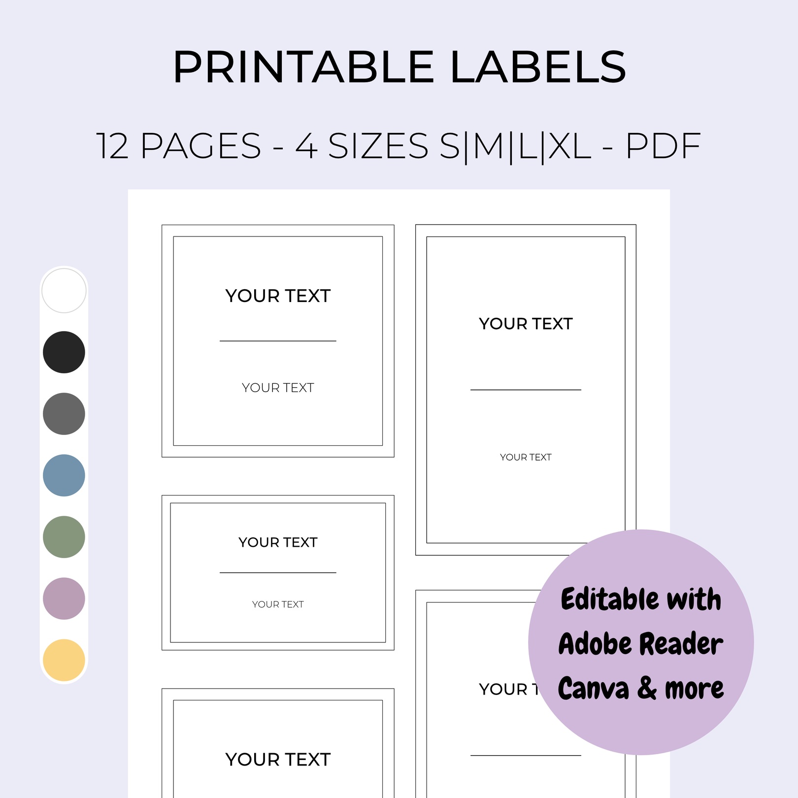 Printable labels, minimalist style | isipi shop