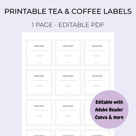 Printable labels for tea & coffee | isipi shop